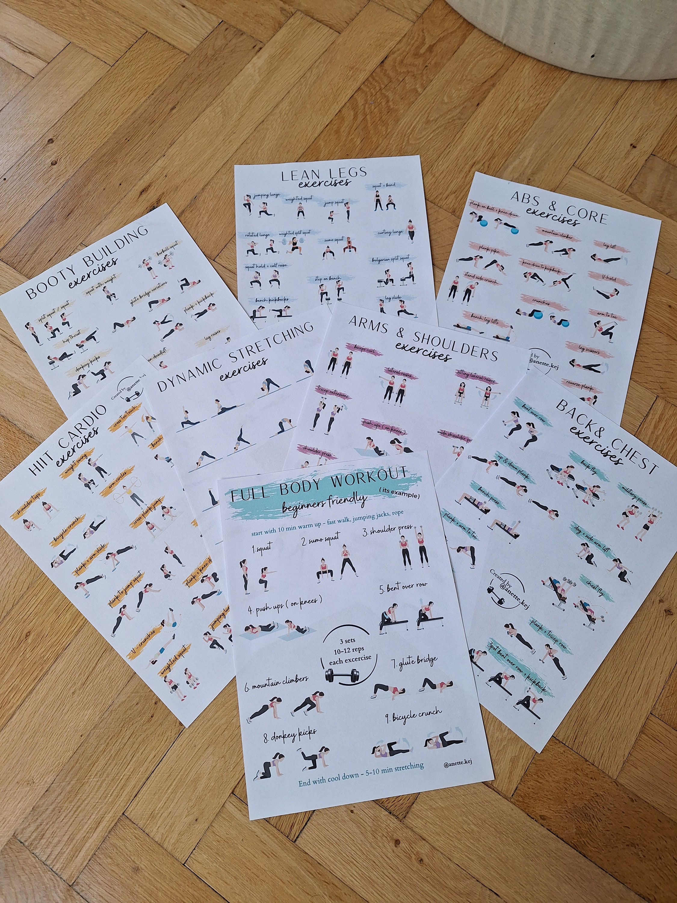 Full Body Workout Exercise Bundle: Illustrated Fitness Guide (printable ...