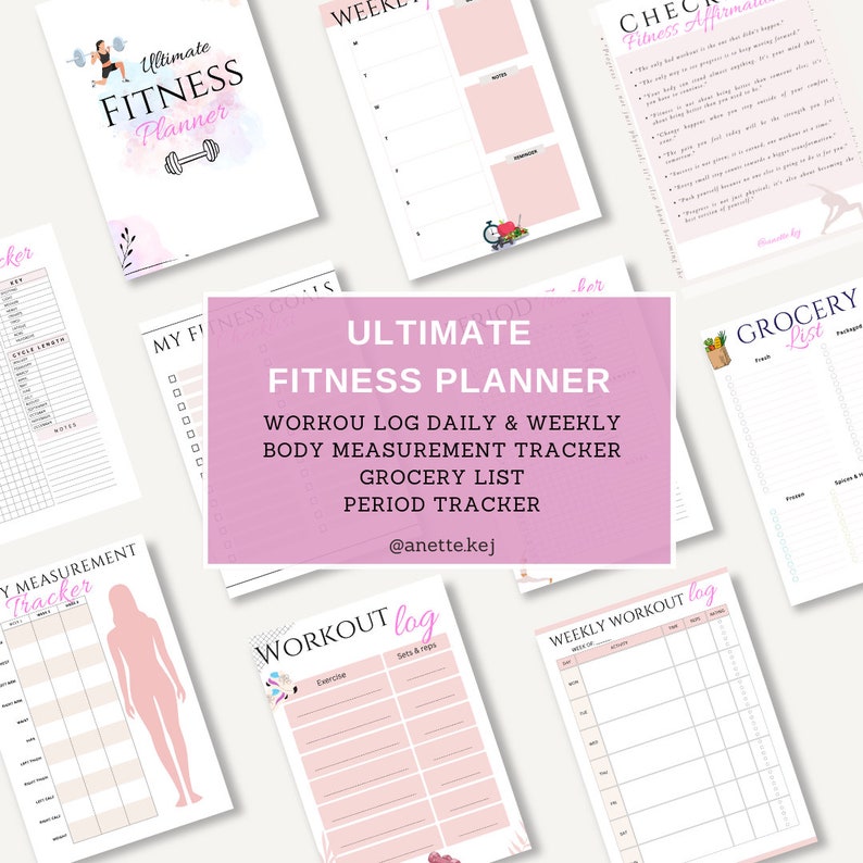 Ultimate Fitness Planner Workbook: Habit & Meal Tracker (PDF) - Etsy