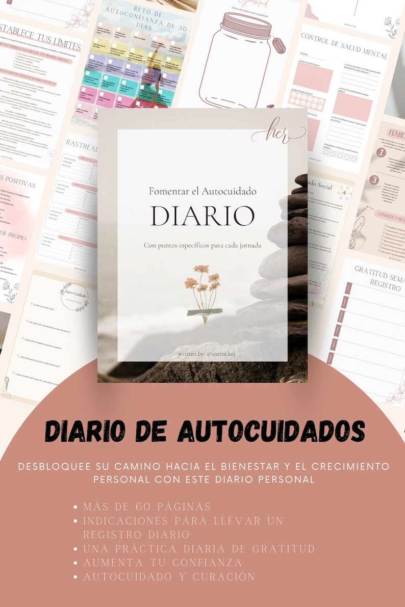 Diario De Autocuidados / Confianza / Gratitud / Hábitos Conscientes ...