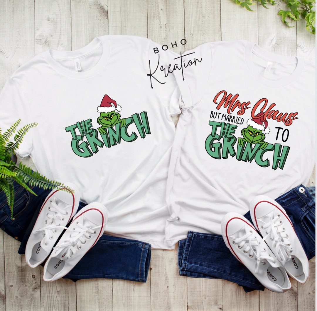 The Grinch & Married to the Grinch Christmas Tops - Etsy