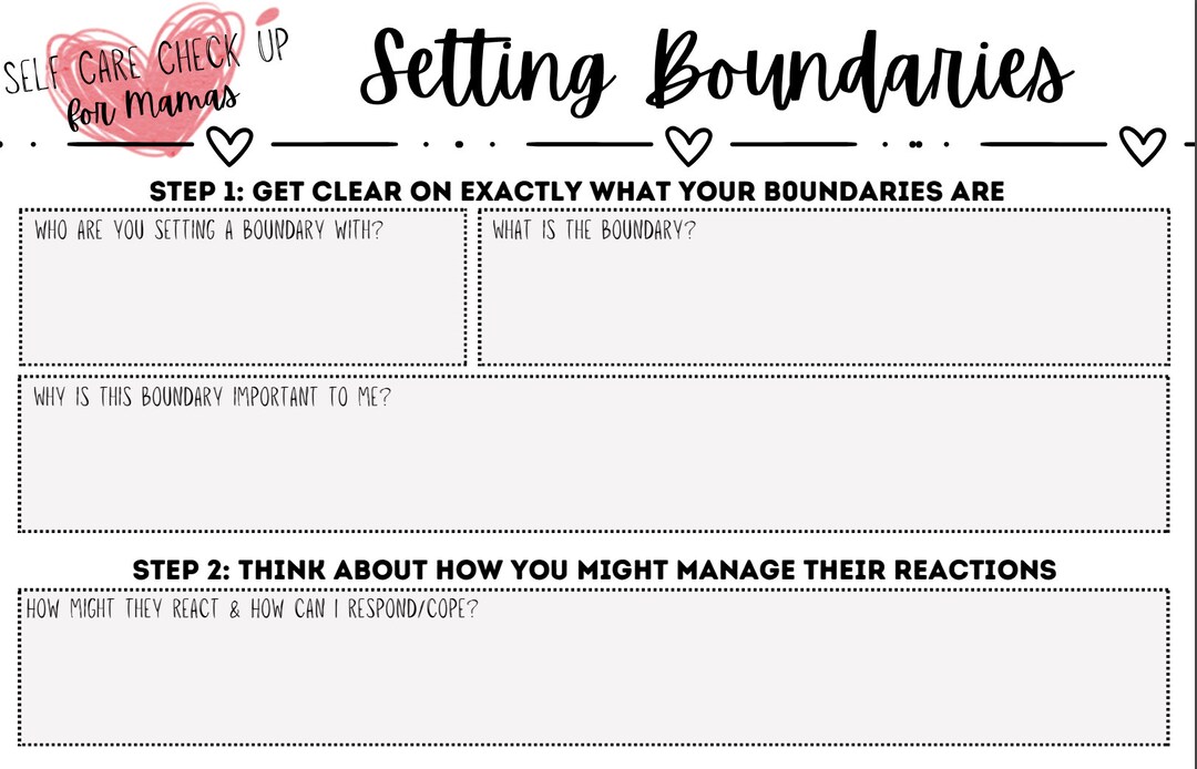 Boundary Setting Activity for Moms (or Family!) - Etsy
