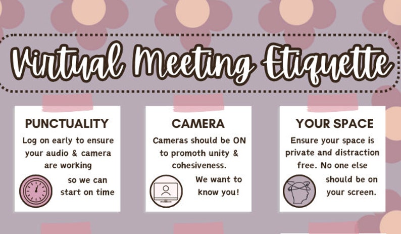 Virtual Meeting Etiquette Flier - Etsy