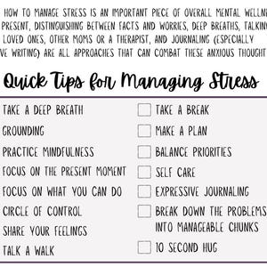 How to Manage Stress Activity - Etsy