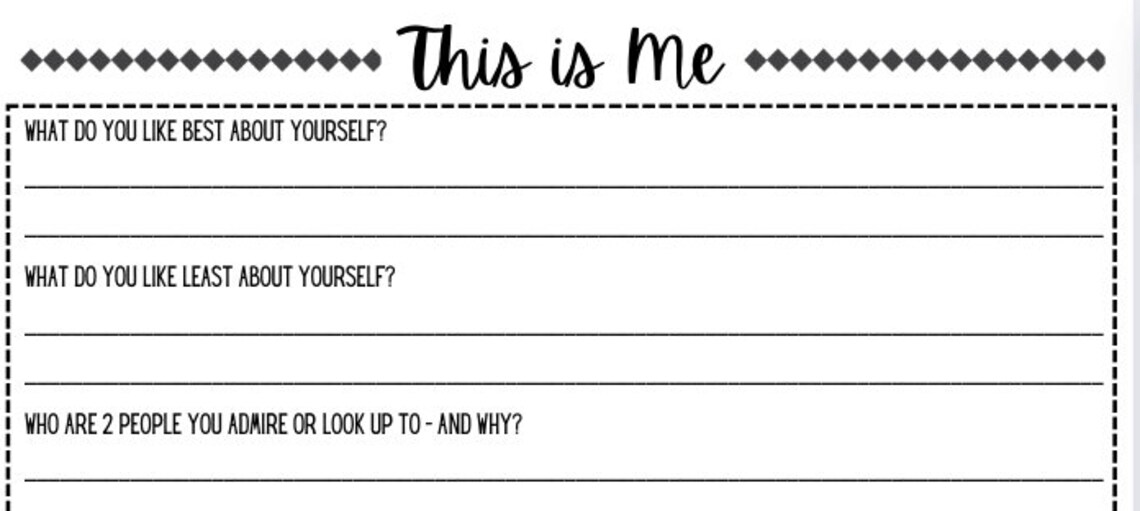 All About Me Student Activity - Etsy