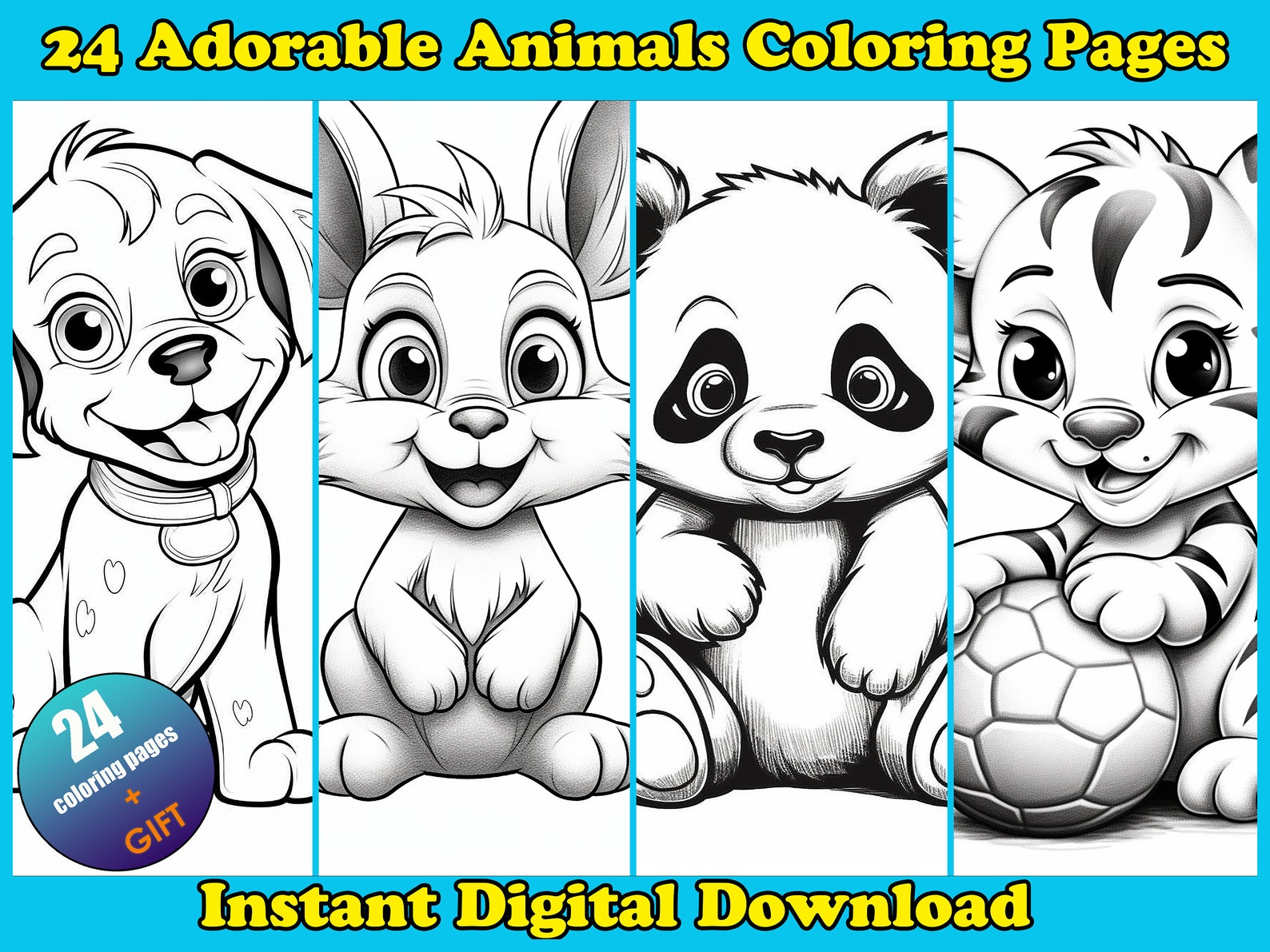24 Adorable Animals Coloring Pages Animal Coloring Pages, Printable ...