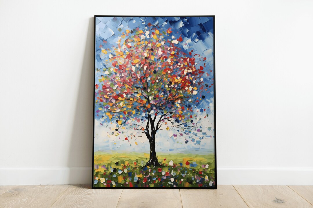 Tree Painting Impasto Art Tree Printable Art Wood Tree Art - Etsy