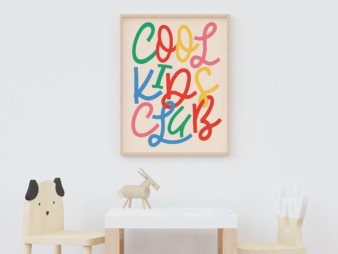 Colourful Kids Room Poster 'cool Kids Club' - Etsy