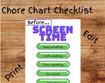 Chore Chart | Routine Chart | Morning Routine | Daily Checklist ...