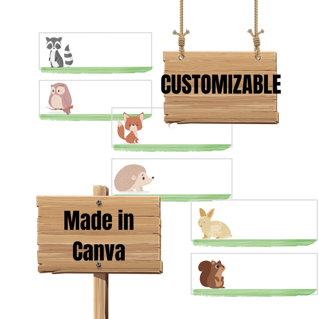 Editable Name Tag | Woodland | Animal | Classroom Name Tag | Student ...
