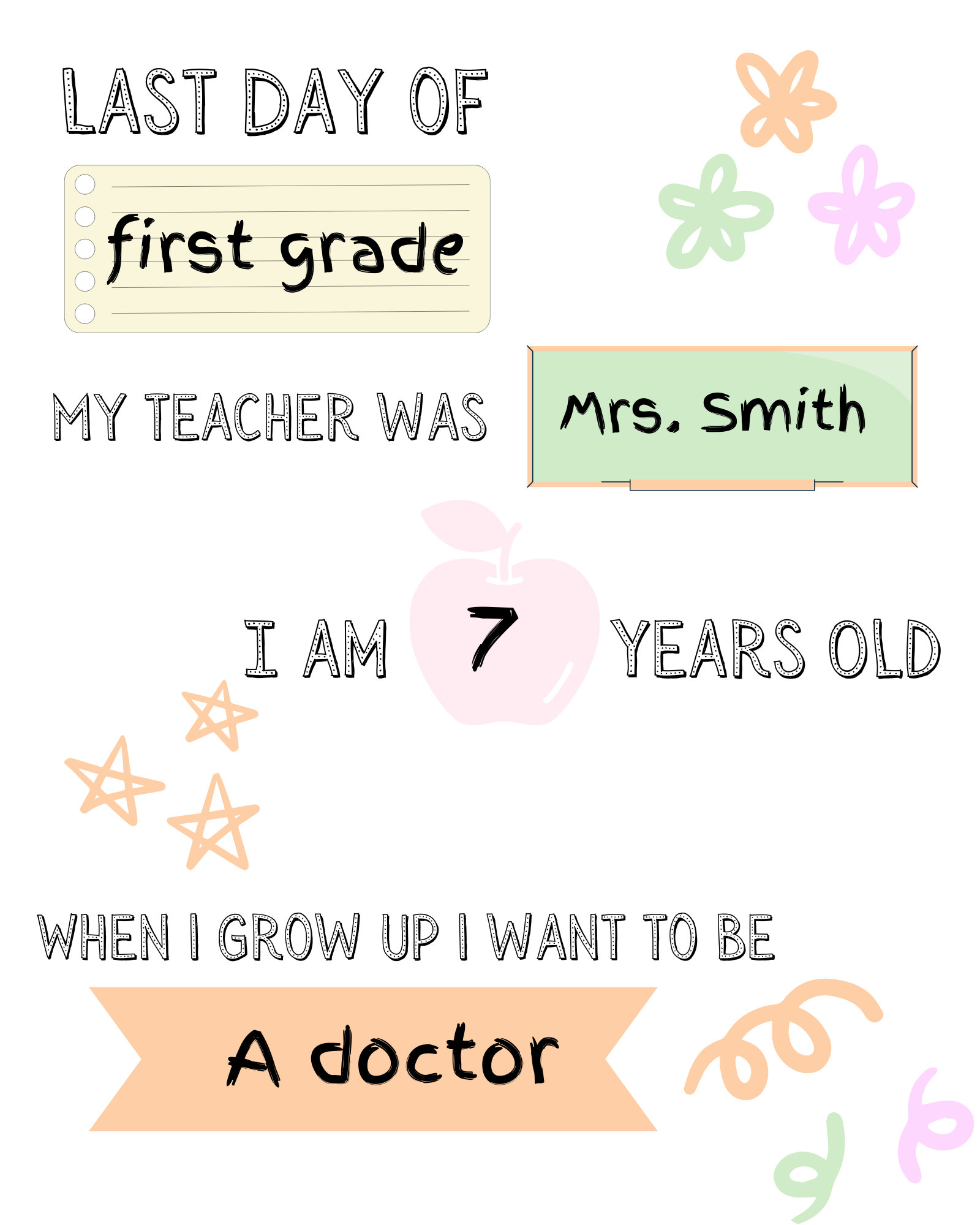 Last Day of School Printable Download PDF Kids School Elementary - Etsy