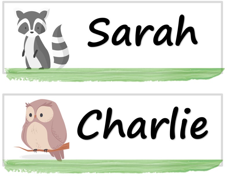 Editable Name Tag | Woodland | Animal | Classroom Name Tag | Student ...