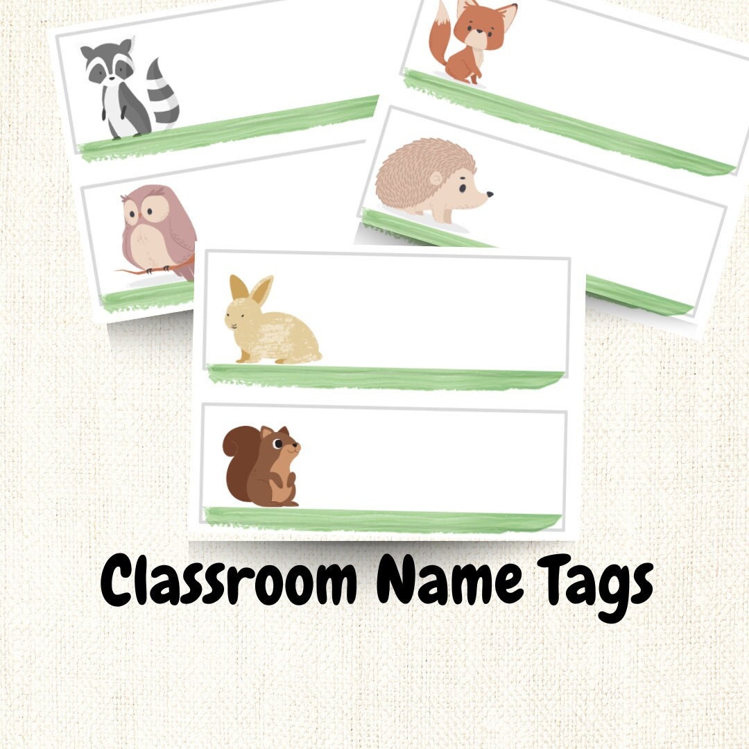 Editable Name Tag | Woodland | Animal | Classroom Name Tag | Student ...