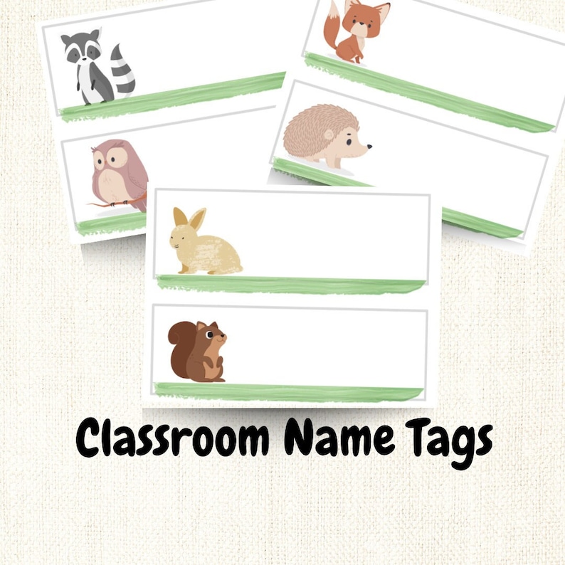 Editable Name Tag | Woodland | Animal | Classroom Name Tag | Student ...