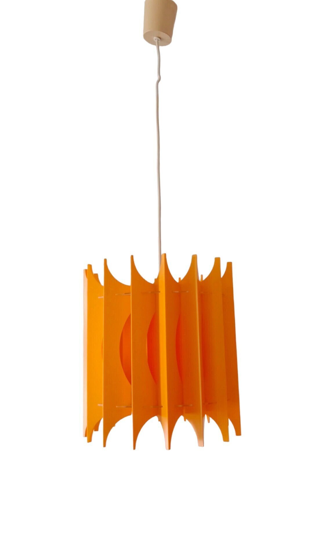 Vintage Orange Plastic Ceiling Lamp/quality System Facet Gunner Jensen ...