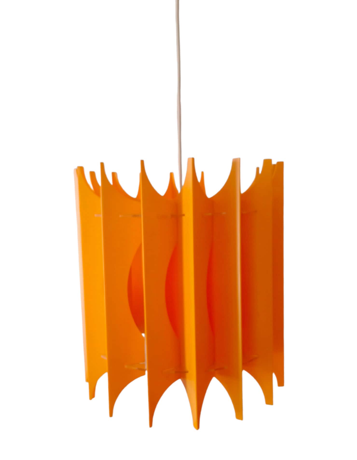 Vintage Orange Plastic Ceiling Lamp/quality System Facet Gunner Jensen ...