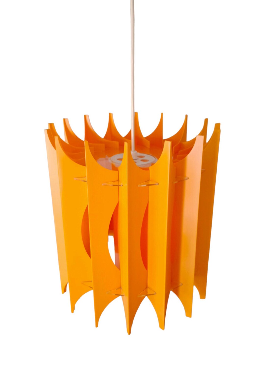 Vintage Orange Plastic Ceiling Lamp/quality System Facet Gunner Jensen ...