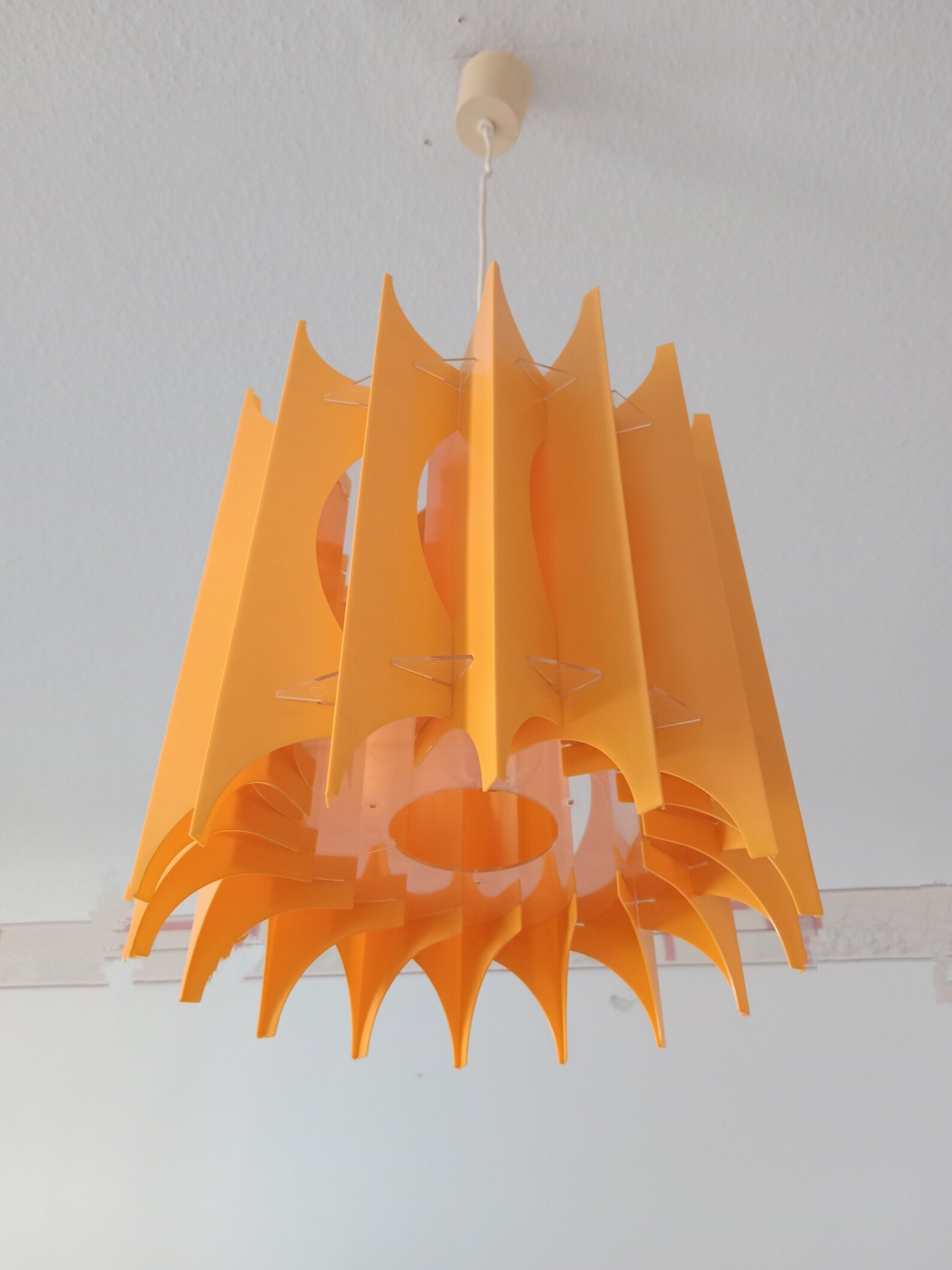 Vintage Orange Plastic Ceiling Lamp/quality System Facet Gunner Jensen ...