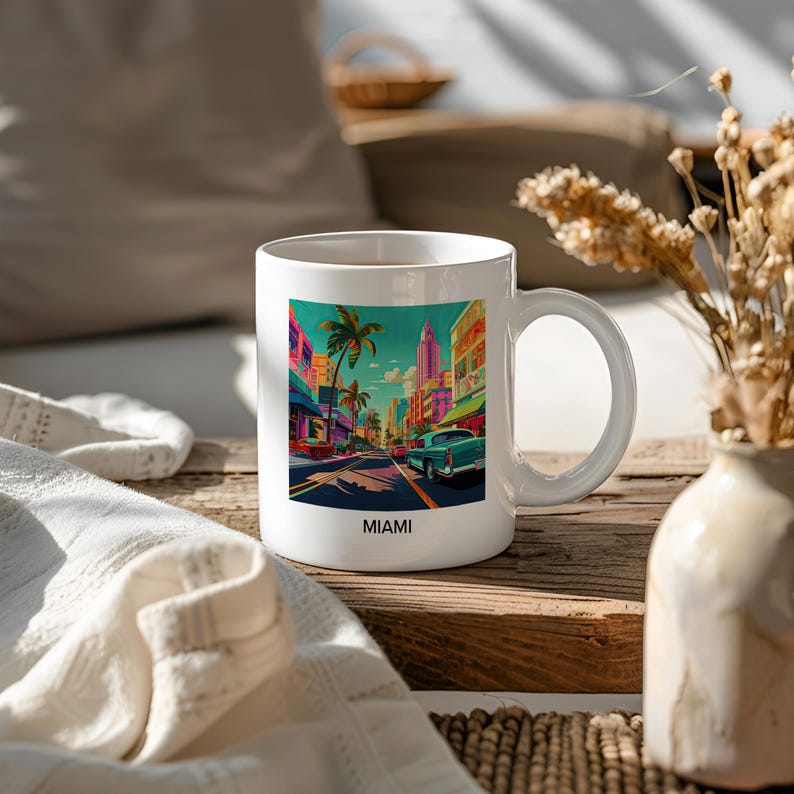 Miami Mug, 11oz Coffee Cup, Florida Souvenir, Housewarming, Dishwasher ...