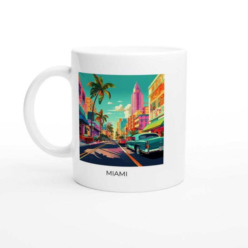 Miami Mug, 11oz Coffee Cup, Florida Souvenir, Housewarming, Dishwasher ...