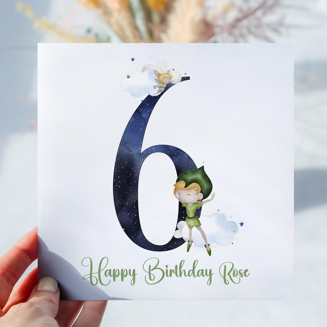 Personalised Peter Pan Number Birthday Card - Etsy UK
