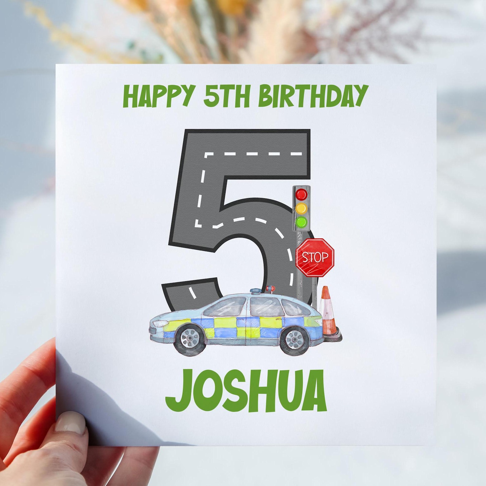 Personalised Police Car Number Birthday Card - Etsy