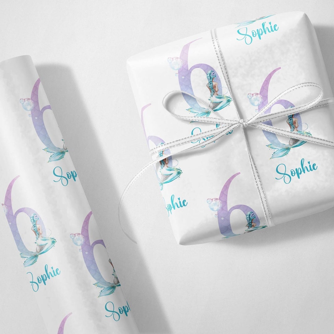 Personalised Little Mermaid Number Birthday Wrapping Paper - Etsy