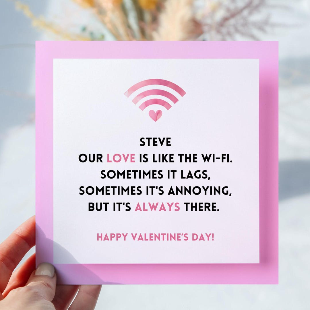 Personalised Wi-fi Love Couple Card - Etsy