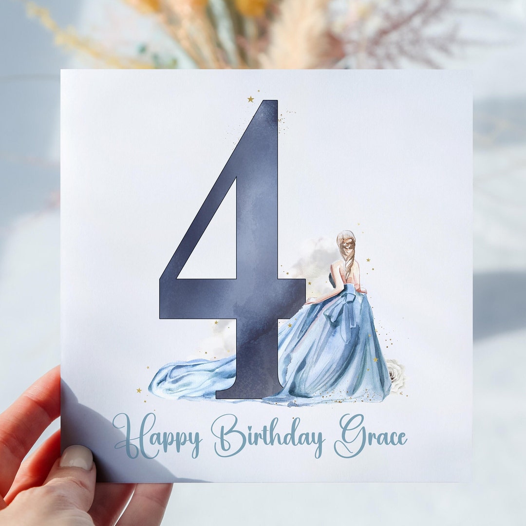 Personalised Cinderella Number Birthday Card - Etsy