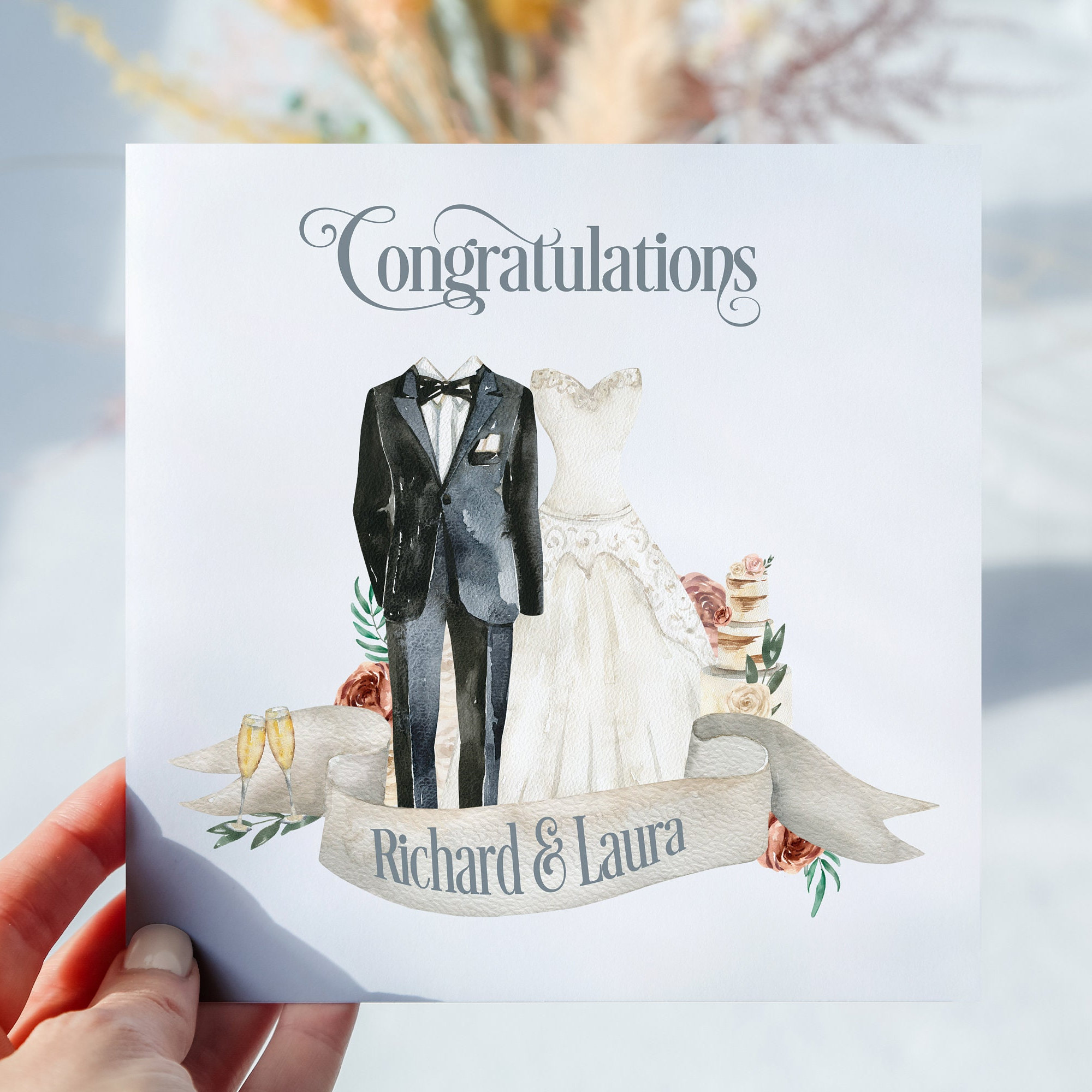 Personalised Bride and Bride Groom and Groom Bride and Groom Card - Etsy