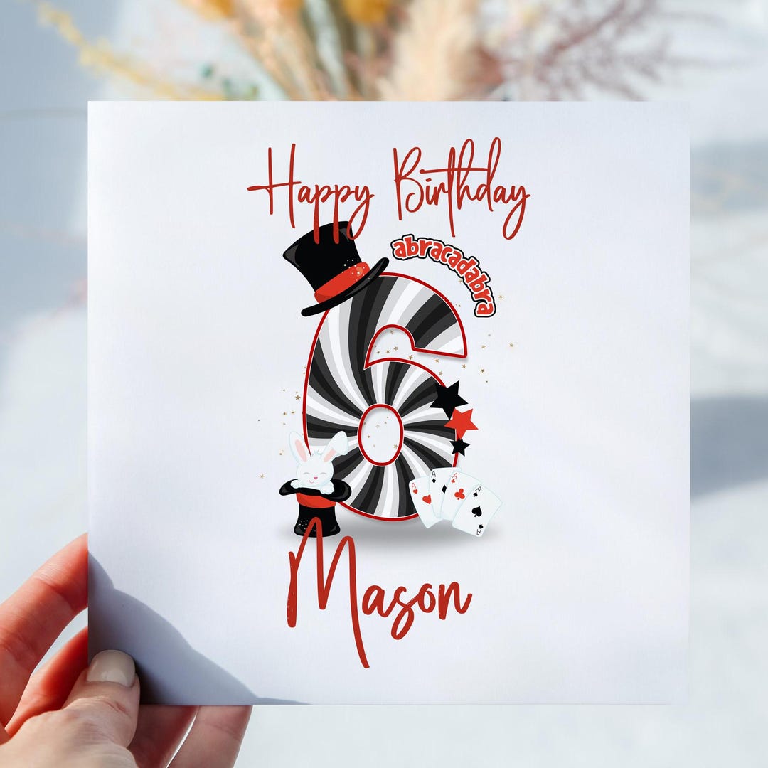 Personalised Magic Magician Greetings Birthday Card - Etsy