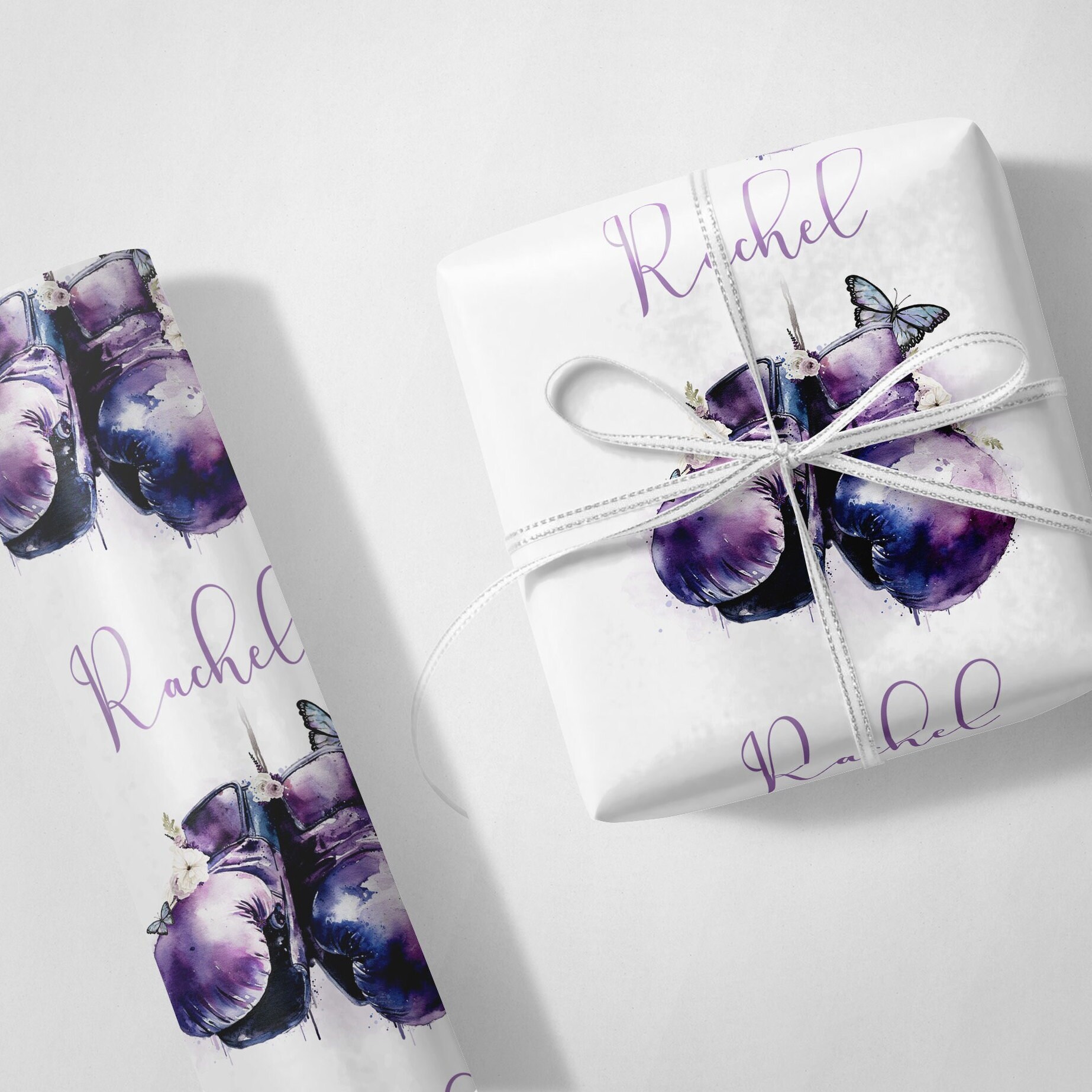 Personalised Purple Boxing Gloves Wrapping Paper - Etsy