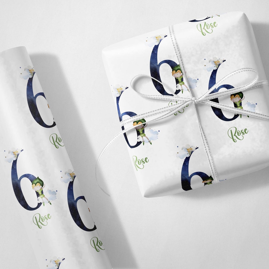 Personalised Peter Pan Number Birthday Wrapping Paper - Etsy
