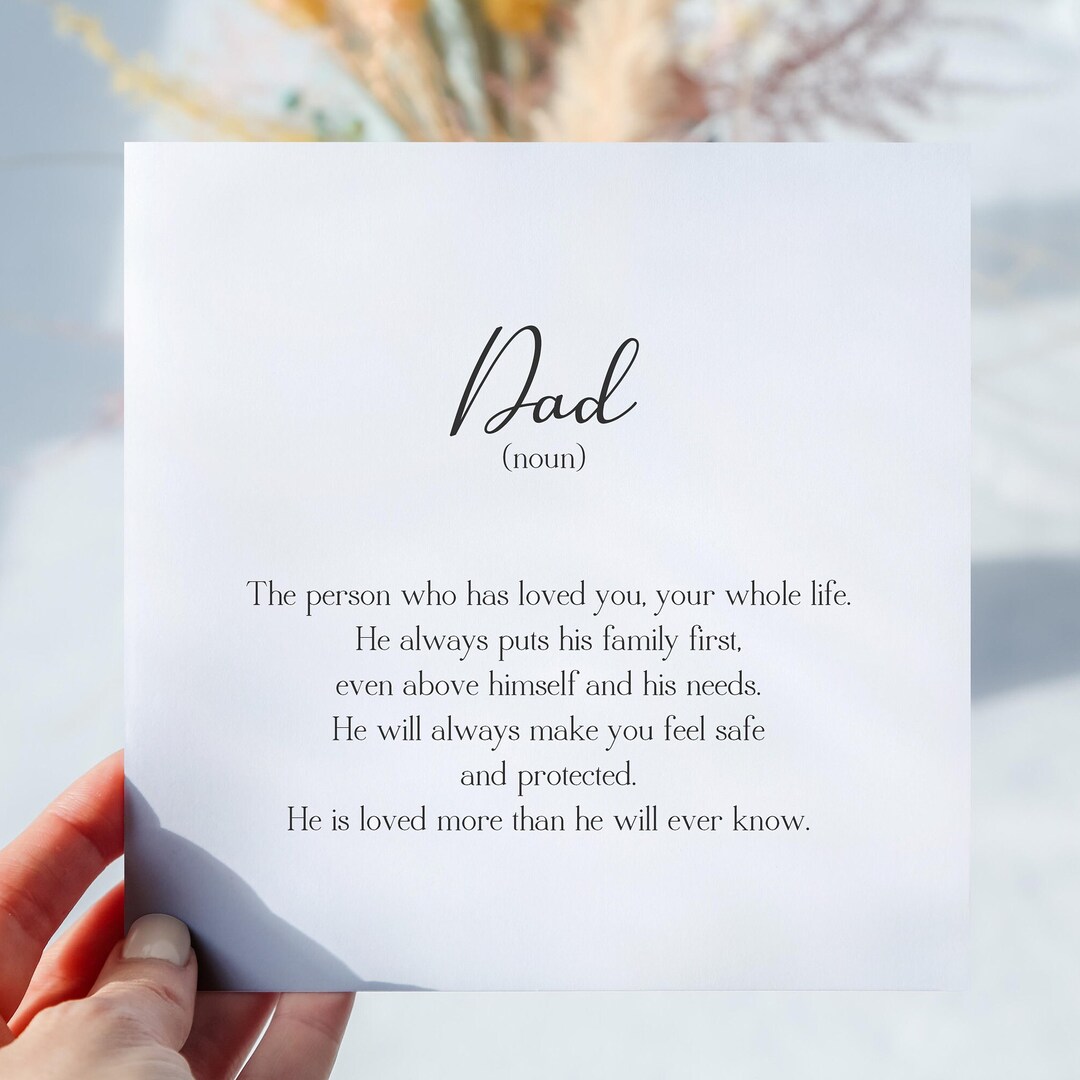 Personalised Simple Dad Definition Card - Etsy