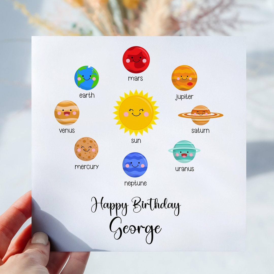 Personalized Planets Birthday Card: Space Theme - Etsy UK
