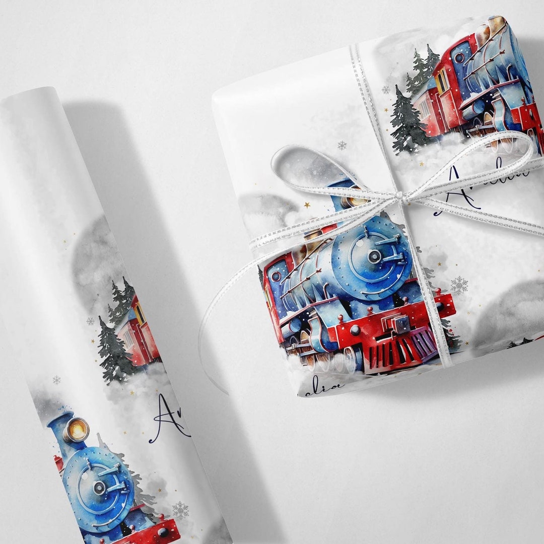 Personalised Christmas Express Train Wrapping Paper Gift Wrap - Etsy