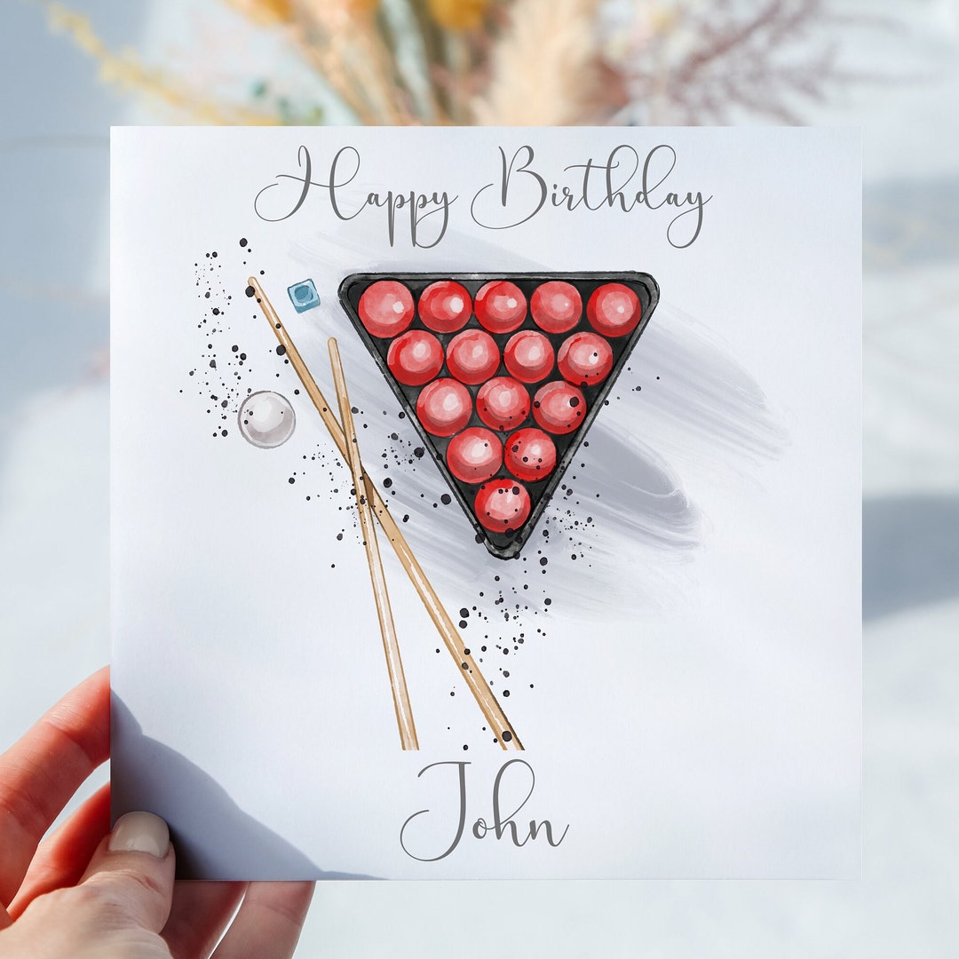 Personalised Snooker Fan Birthday Greetings Card - Etsy UK