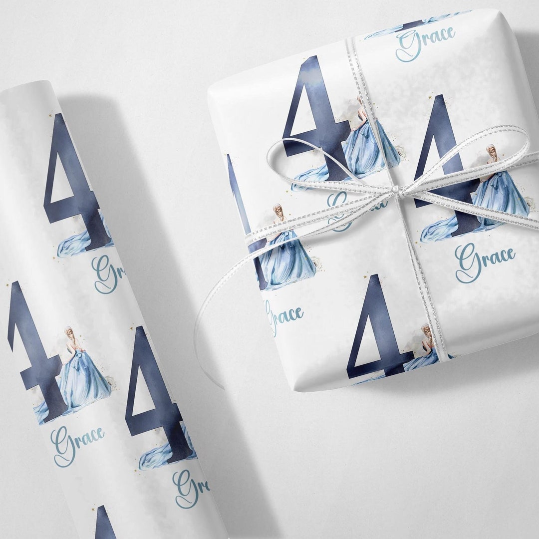 Personalised Cinderella Number Birthday Wrapping Paper - Etsy