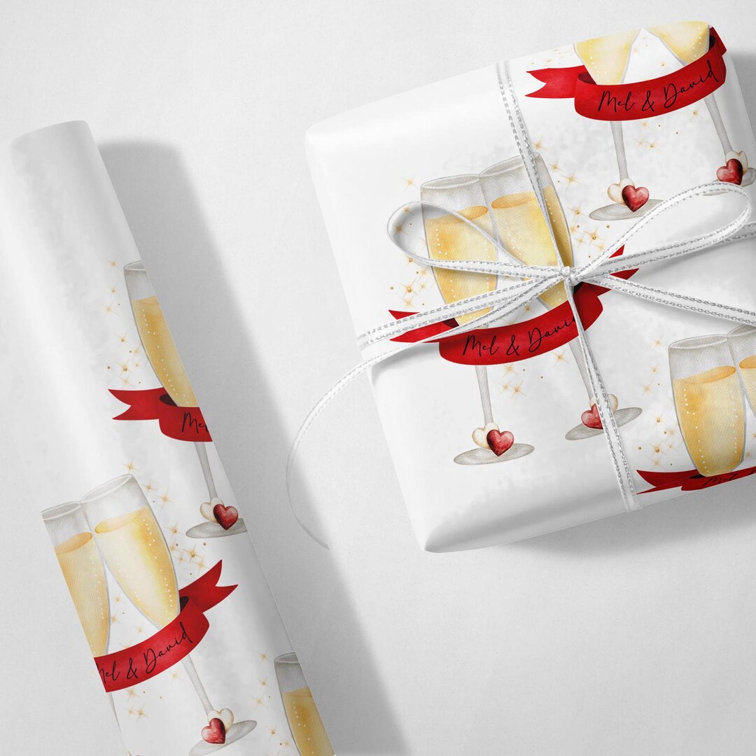 Personalised Congratulations Engagement Anniversary Wrapping Paper Gift ...