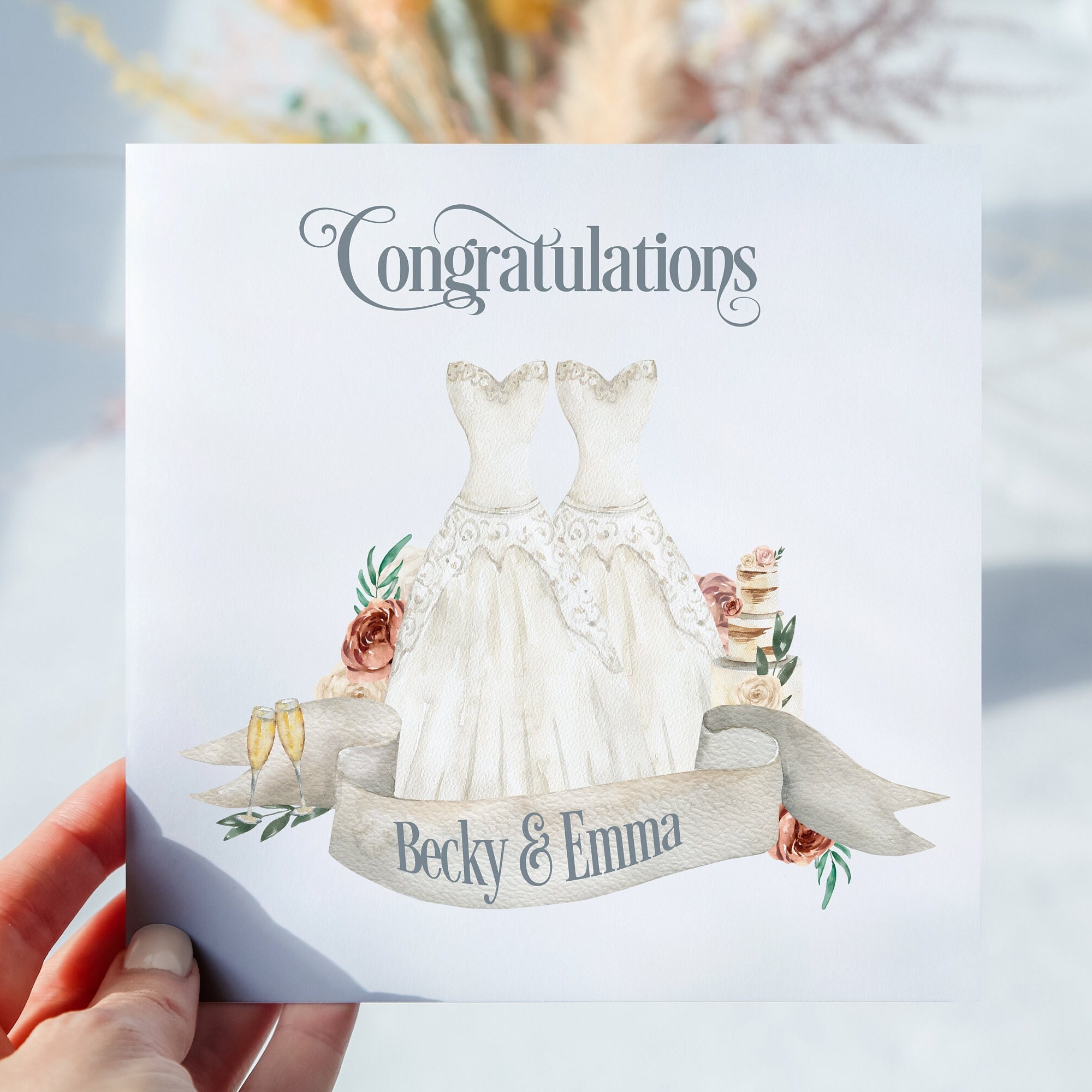 Personalised Bride and Bride Groom and Groom Bride and Groom Card - Etsy