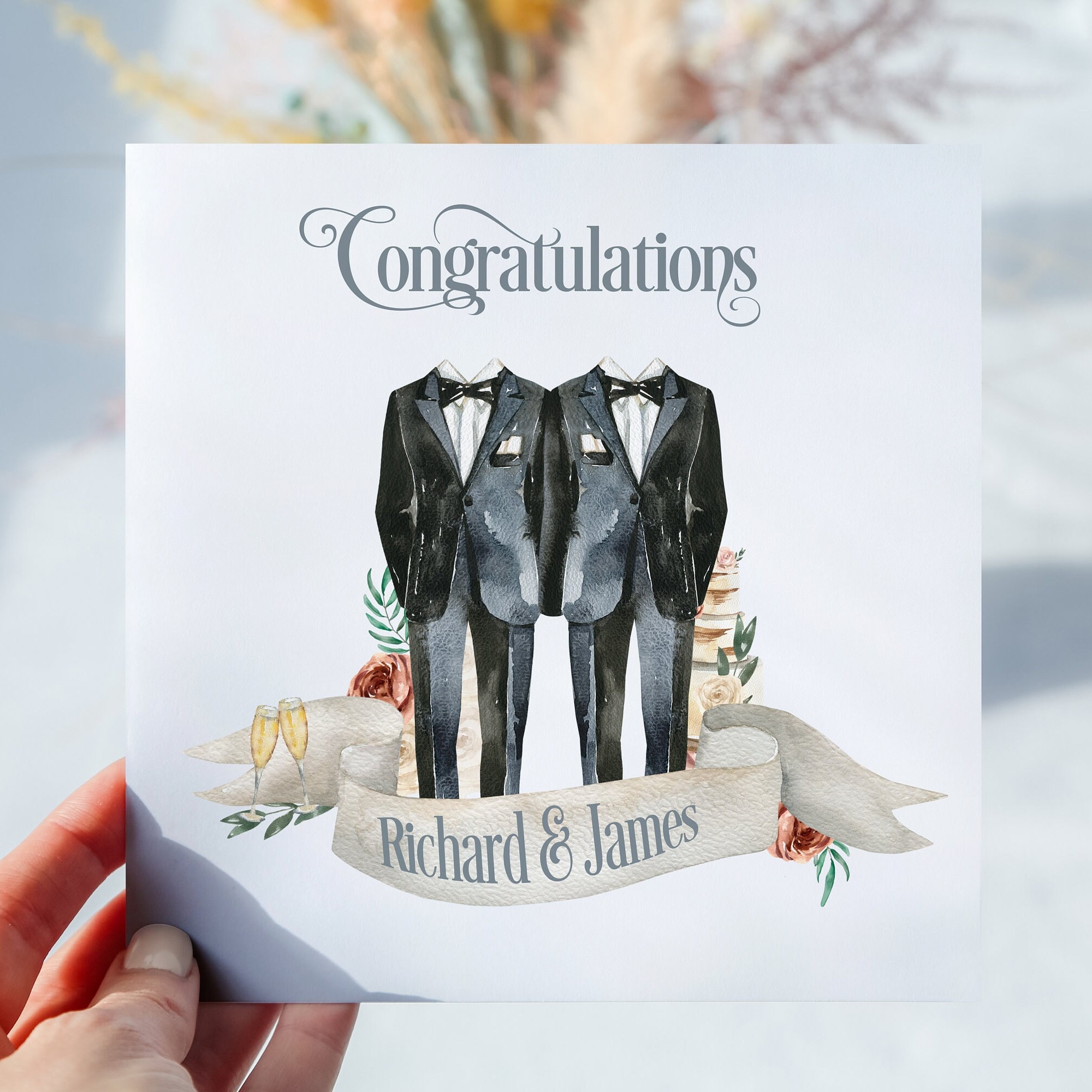 Personalised Bride and Bride Groom and Groom Bride and Groom Card - Etsy