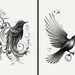 Magical Fantasy Birds Clipart - Fantasy Magic Birds, Black and White ...