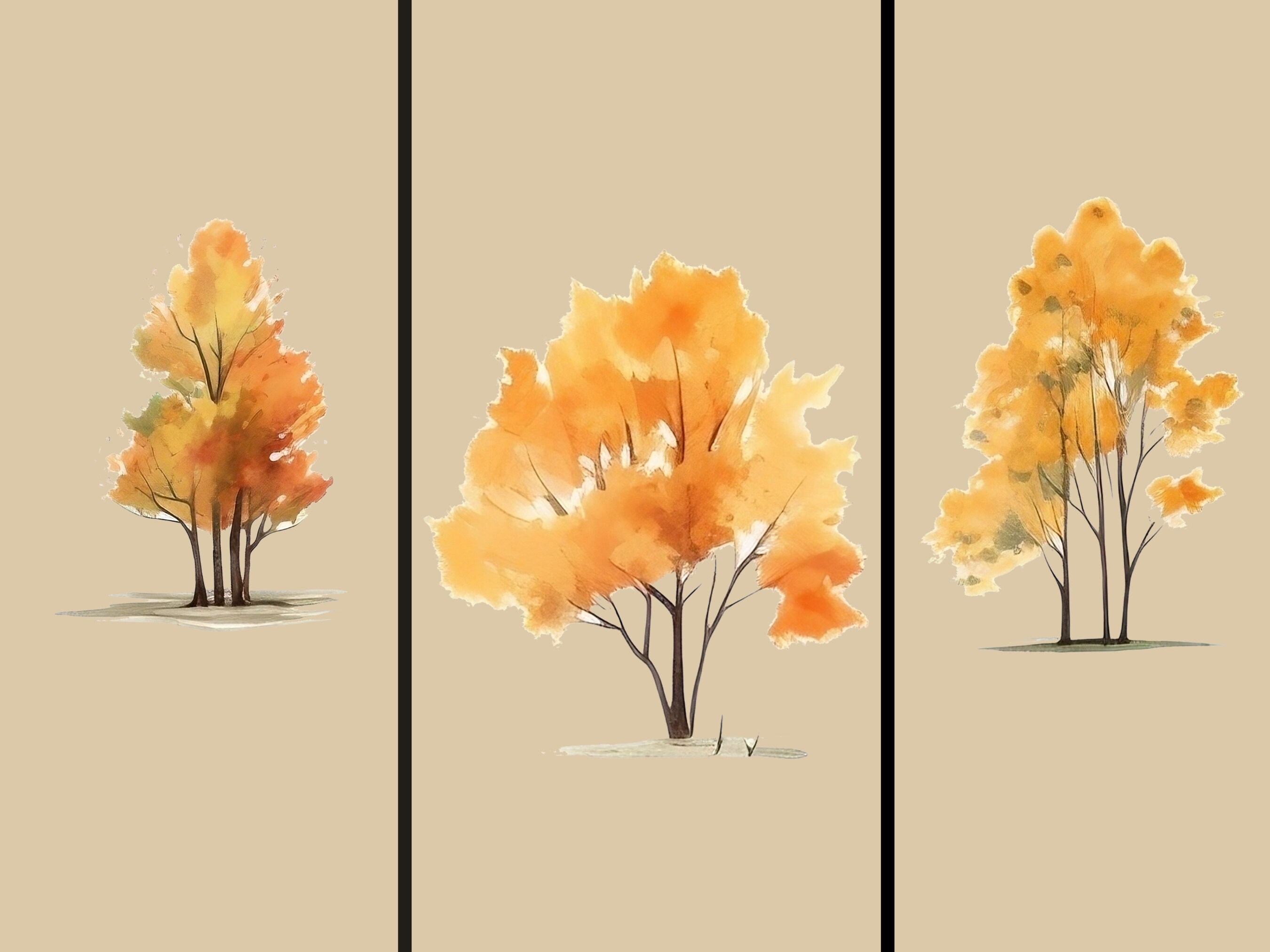 Seasonal Autumn Trees Clipart Collection: Autumn Trees Clip - Etsy