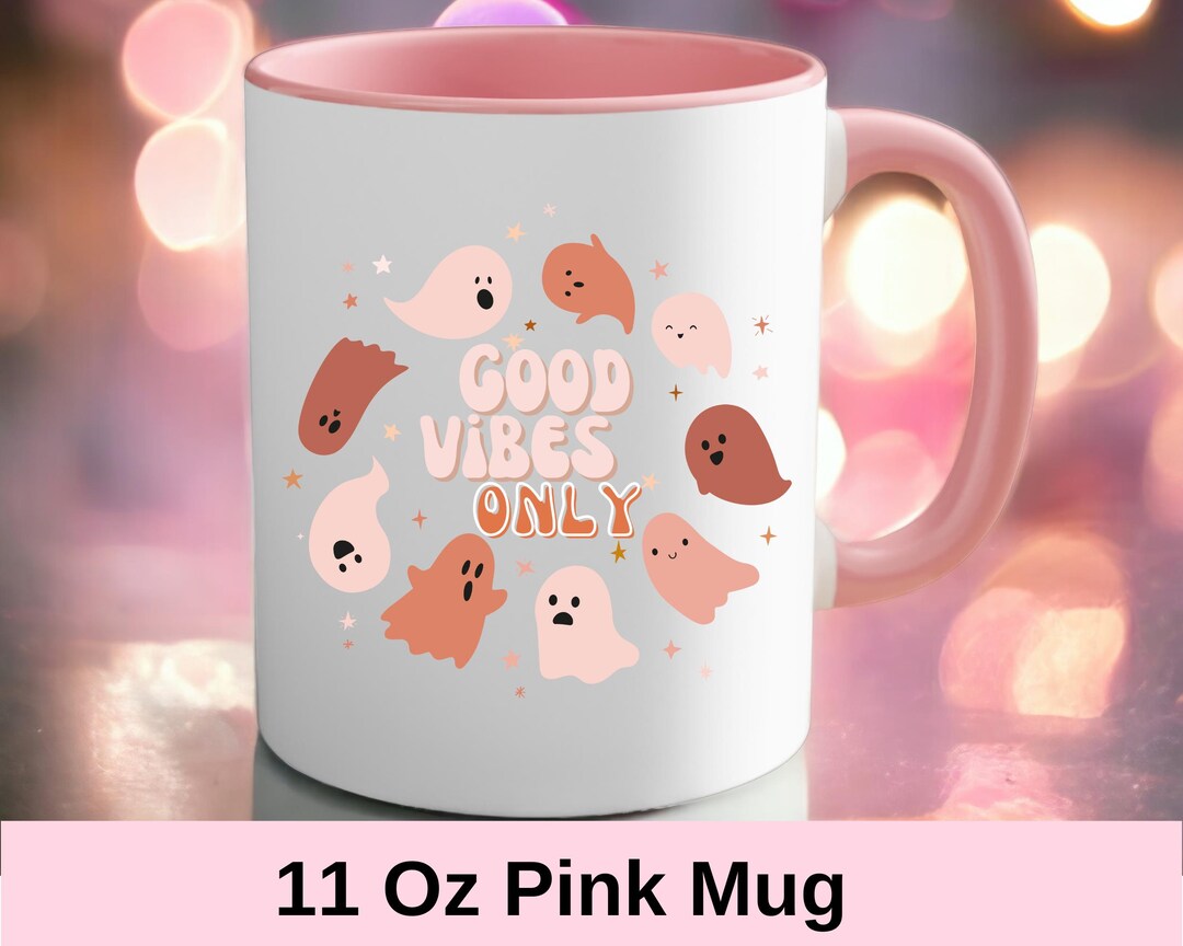 Halloween Ghosts Coffee Mug, Spooky Ghost Vibes Mug, Cute Halloween Mug ...