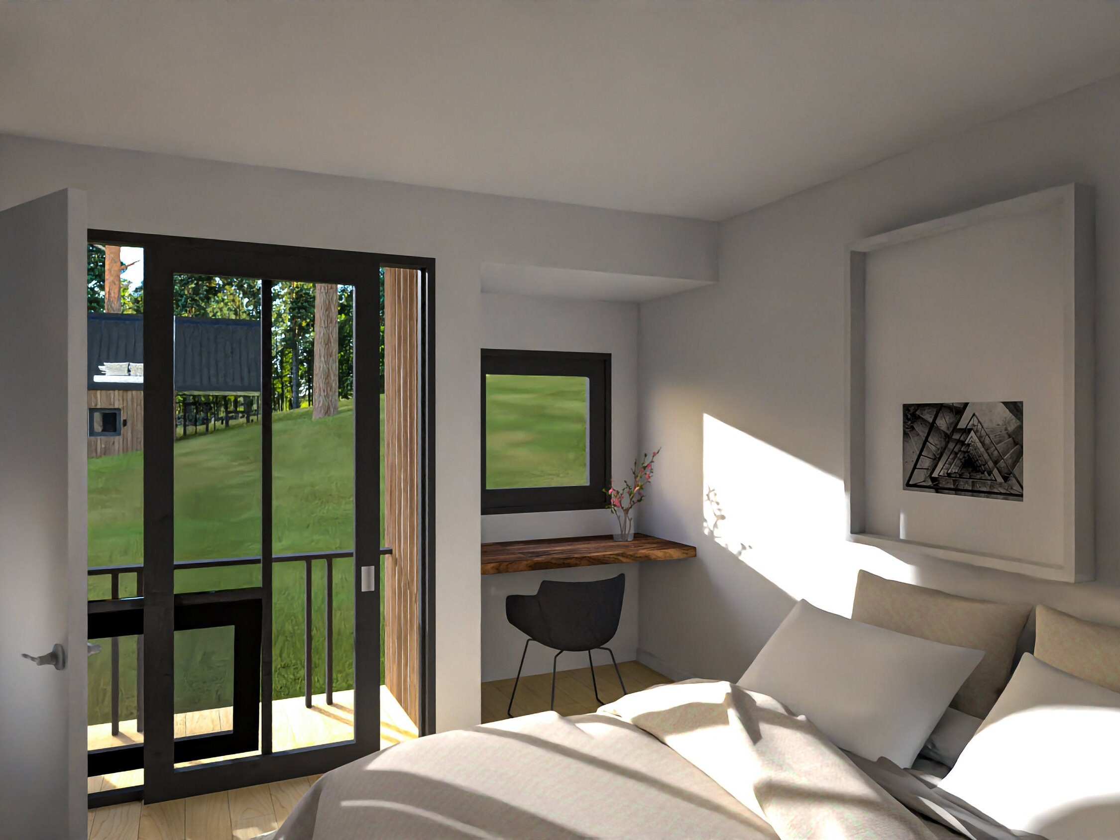 FIKA 18x30 540 SQFT 1 Bedroom Modern Scandinavian Cabin House Plan Tiny ...