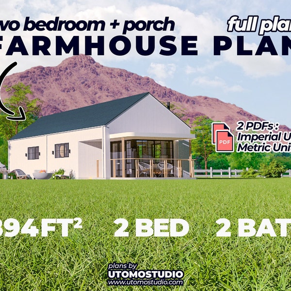 Modern Farmhouse Plans - Etsy