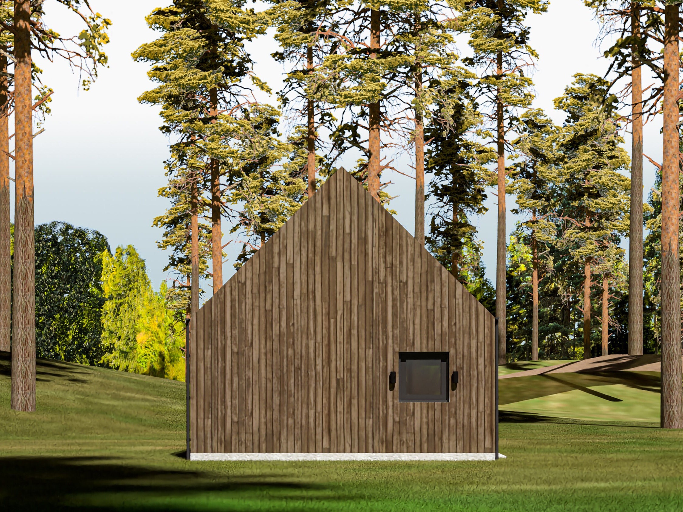 FIKA 18x30 540 SQFT 1 Bedroom Modern Scandinavian Cabin House Plan Tiny ...