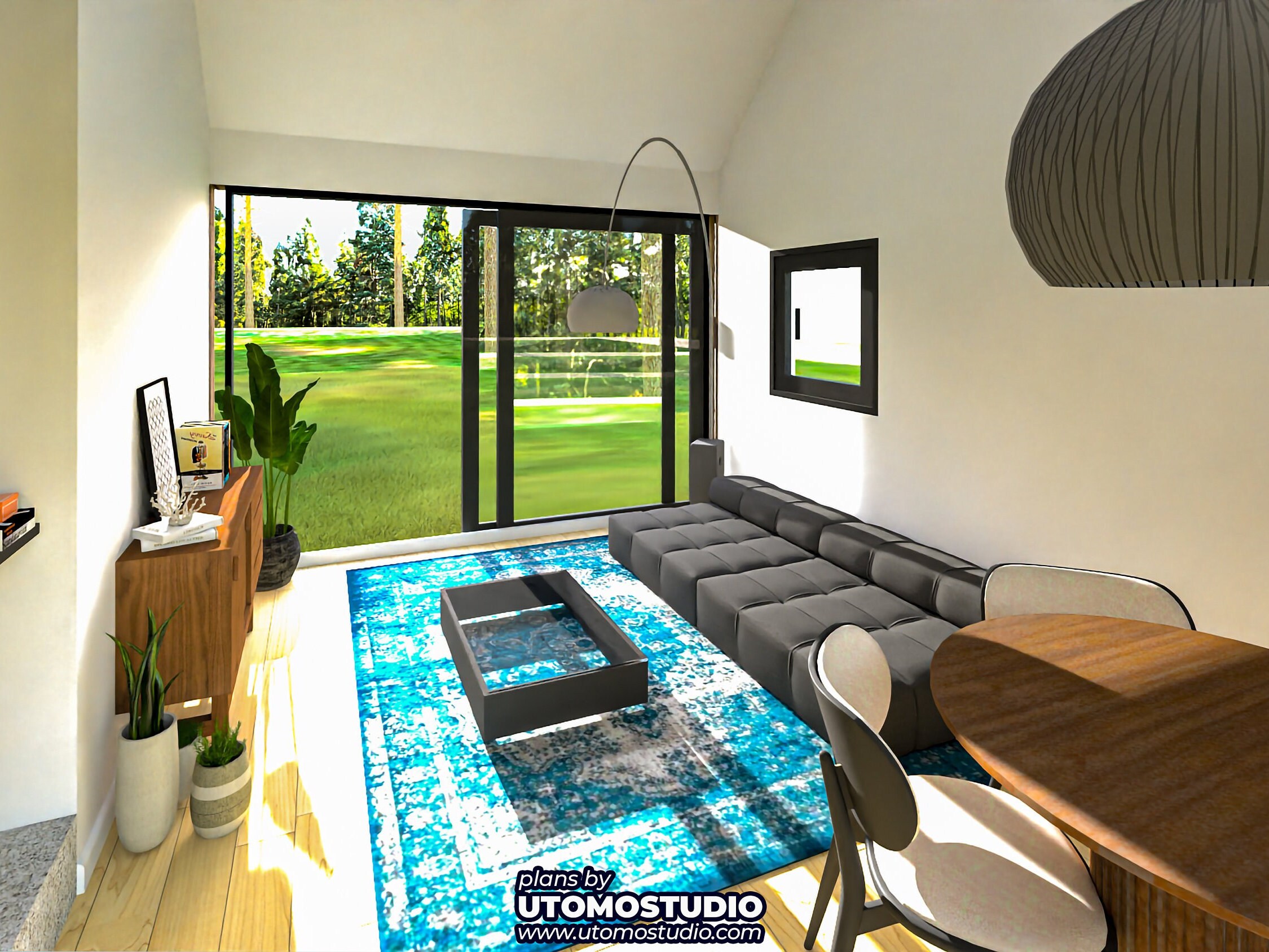 FIKA 18x30 540 SQFT 1 Bedroom Modern Scandinavian Cabin House Plan Tiny ...