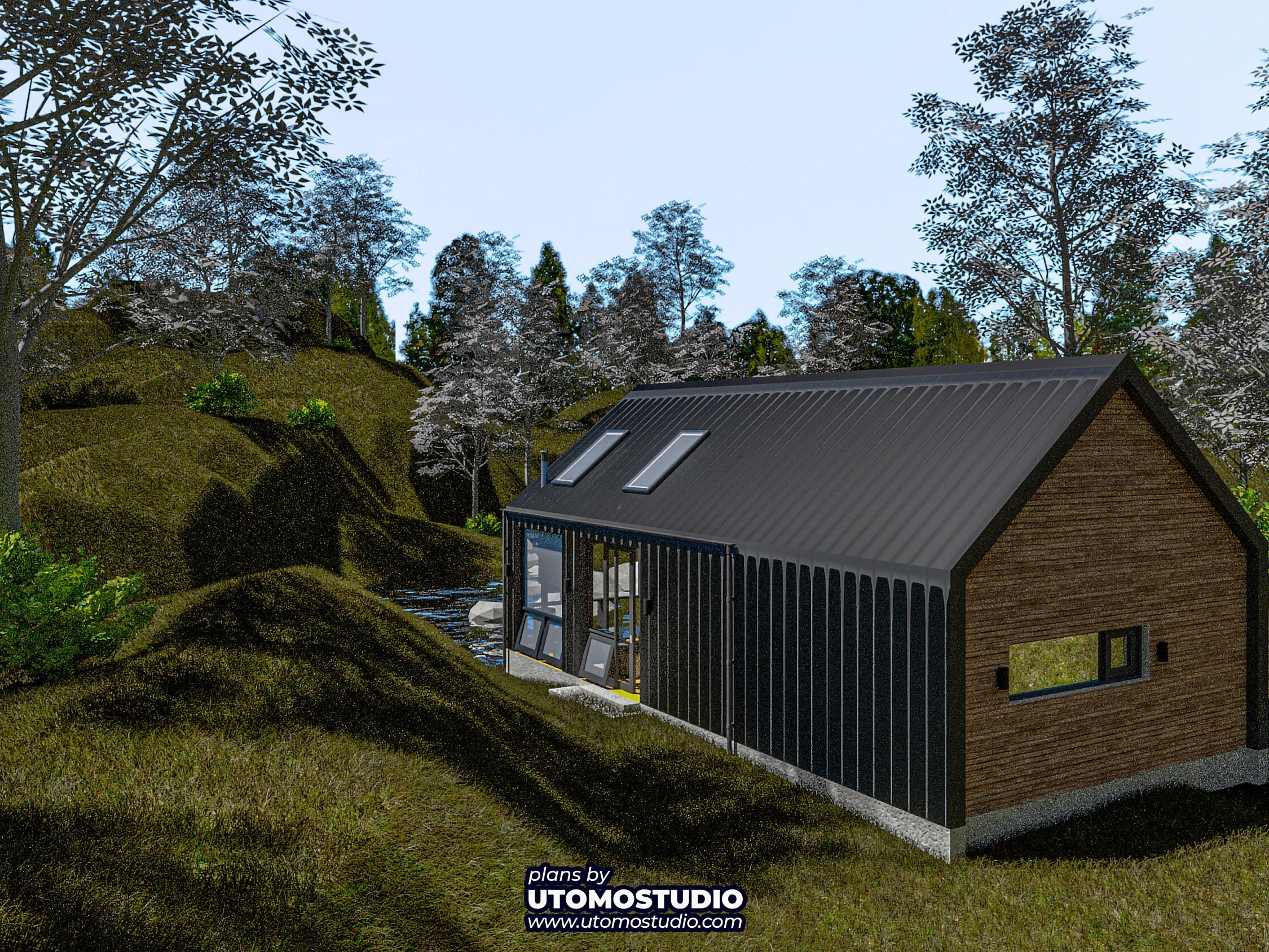 LEIR 17x35 579 SQFT 1 Bedroom 1 Bath Tiny Cabin Home Plan Small House ...