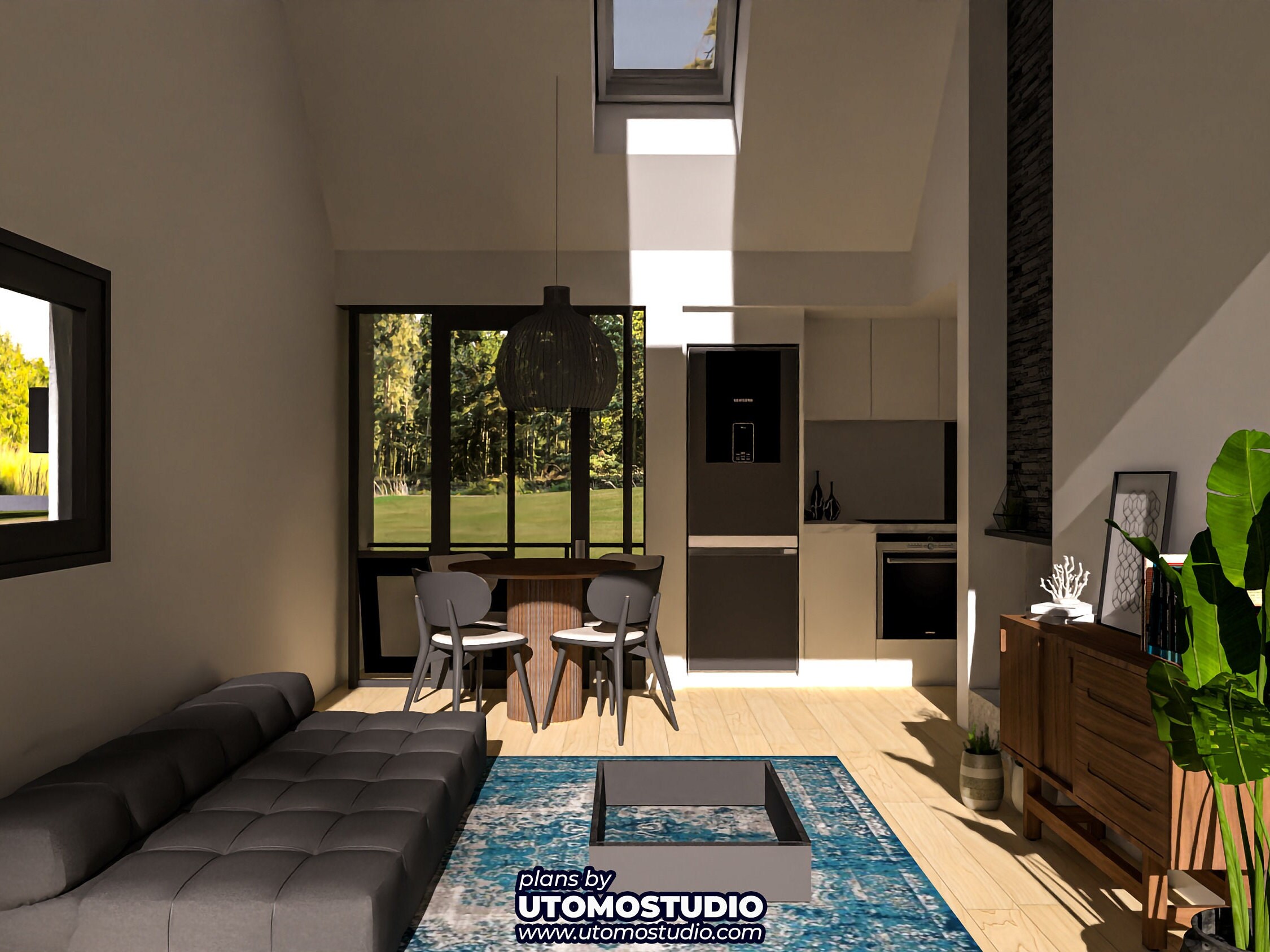 FIKA 18x30 540 SQFT 1 Bedroom Modern Scandinavian Cabin House Plan Tiny ...