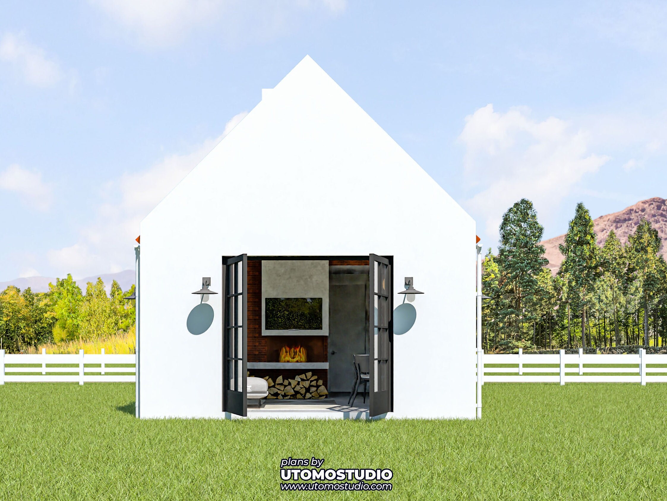 MONO 15x30 450 SQFT Modern Spanish Style Tiny Cabin House Plans I Small ...